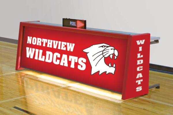 8' Freestanding ILLUMINATED Scorers Table with Custom Graphics – SNA Sports